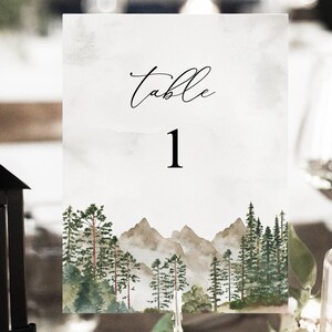 Forest Table Number Mountain Table Numbers Rustic Wedding - Etsy
