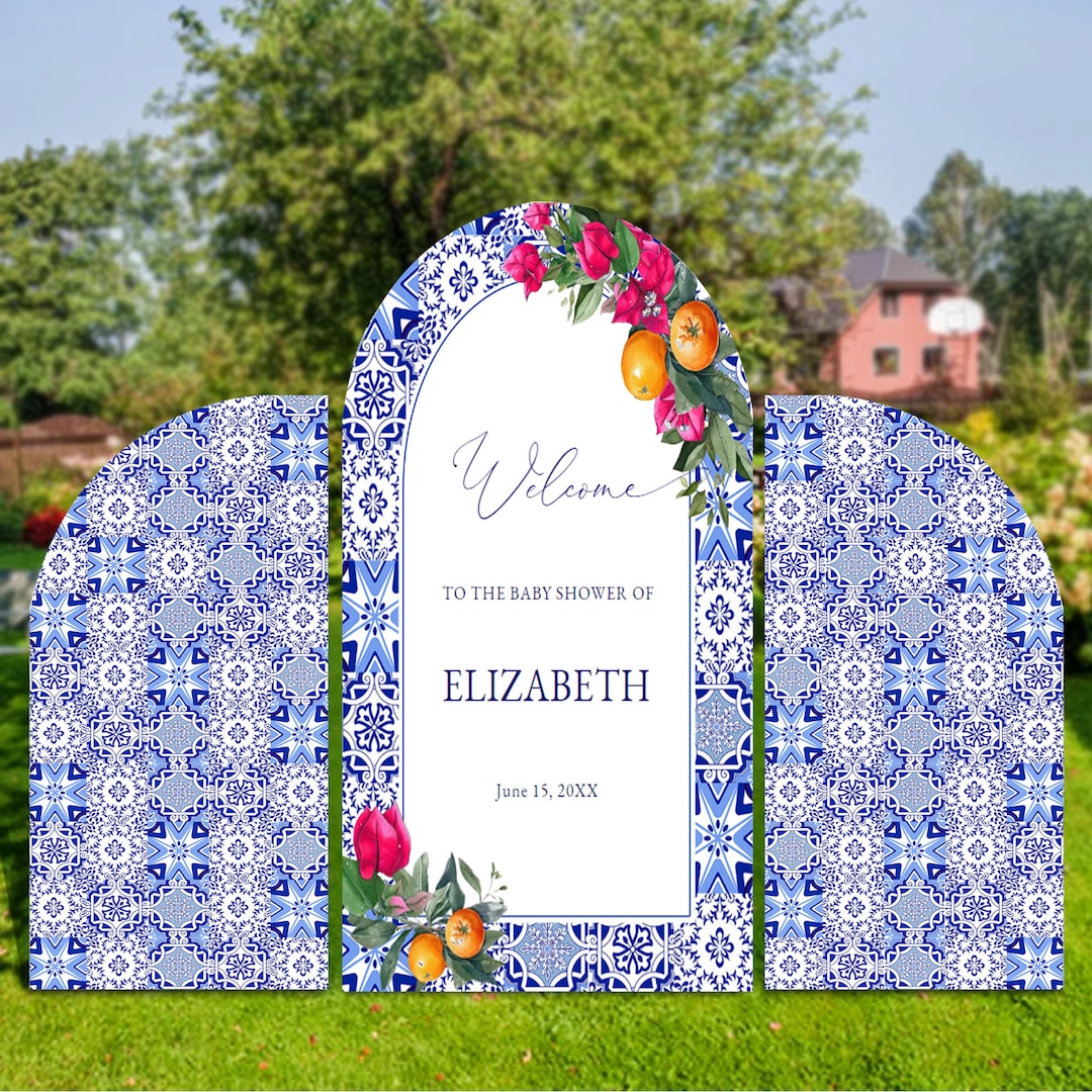 Mediterranean Baby Shower Photo Prop Printable Template, Bougainvillea ...