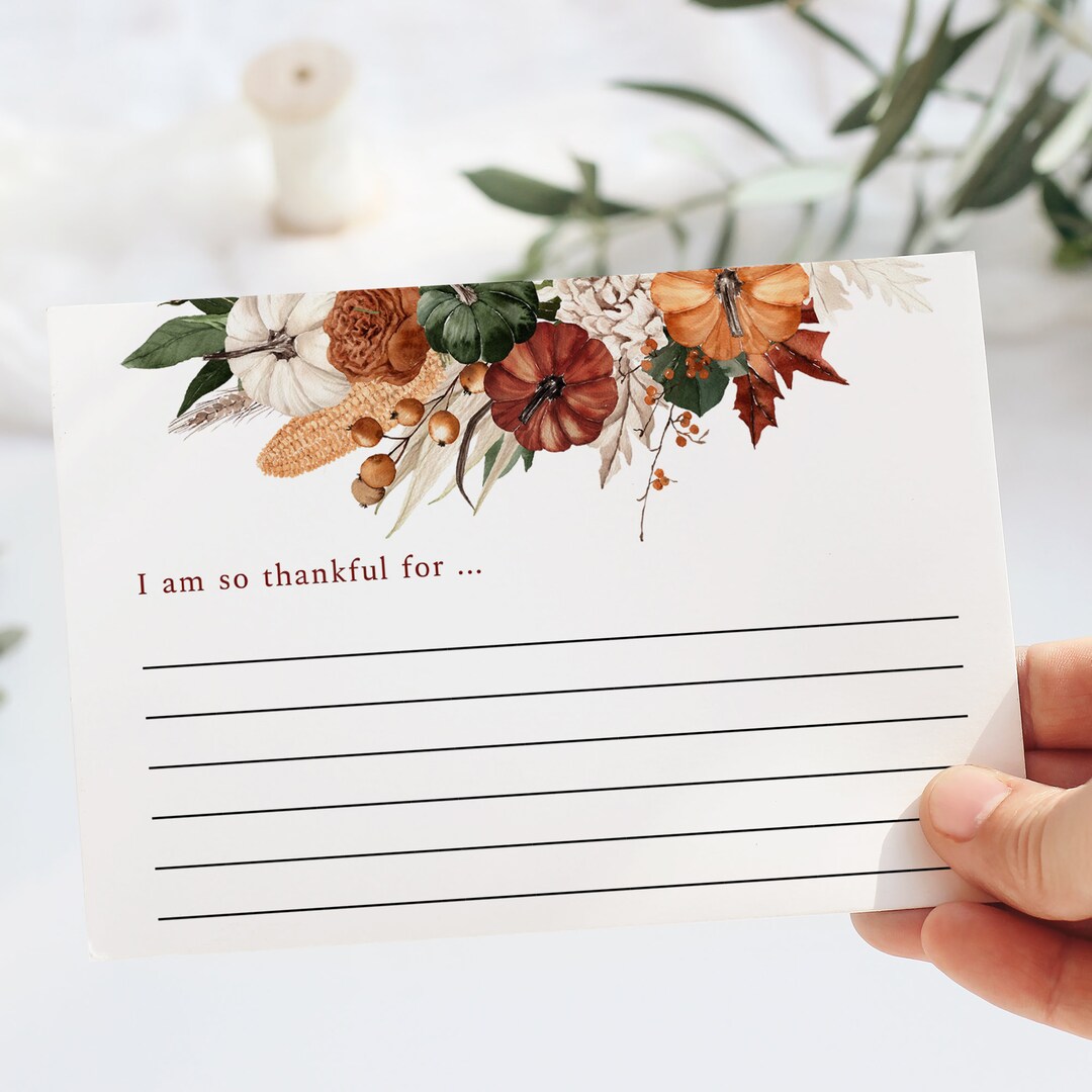 I'm Thankful for Card, Thanksgiving Gratitude Cards, Friendsgiving ...