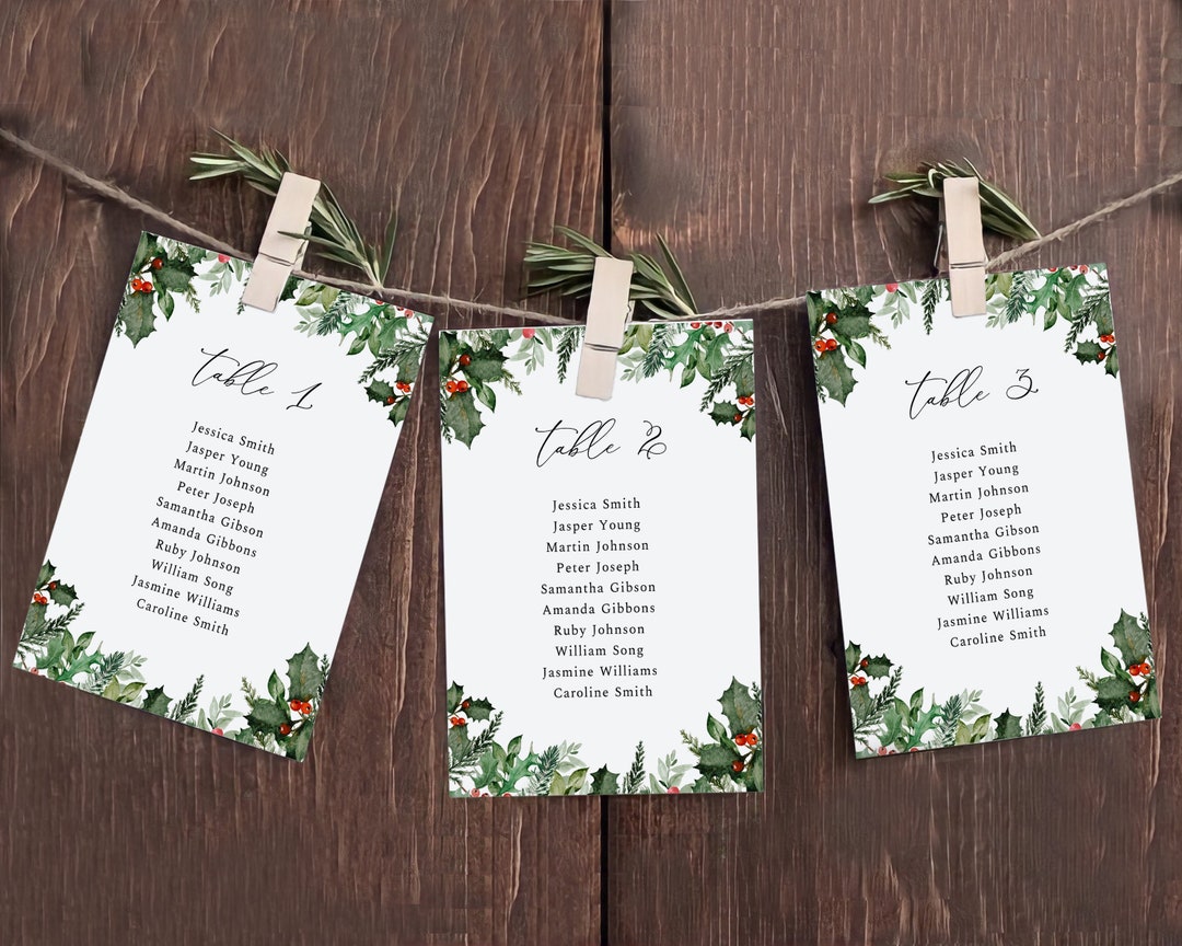 Pine Tree Wedding Seating Chart, Greenery Wedding Seating Plan ...