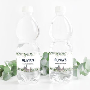 Greenery Water Bottle Label Printable, Editable Greenery and Gold Water ...