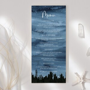 Starry Night Menu Template Under the Stars Printable Menu - Etsy