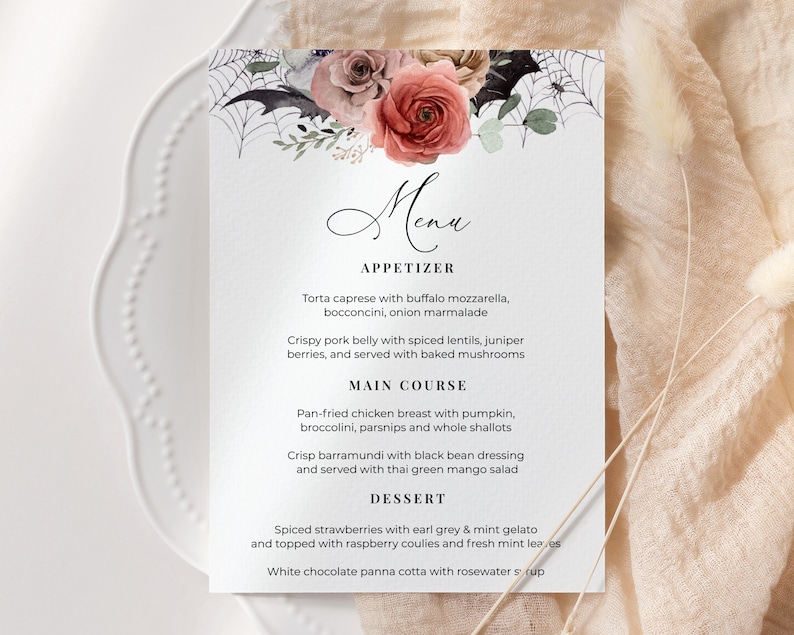 Halloween Menu Template Gothic Menu Template Vintage Menu - Etsy