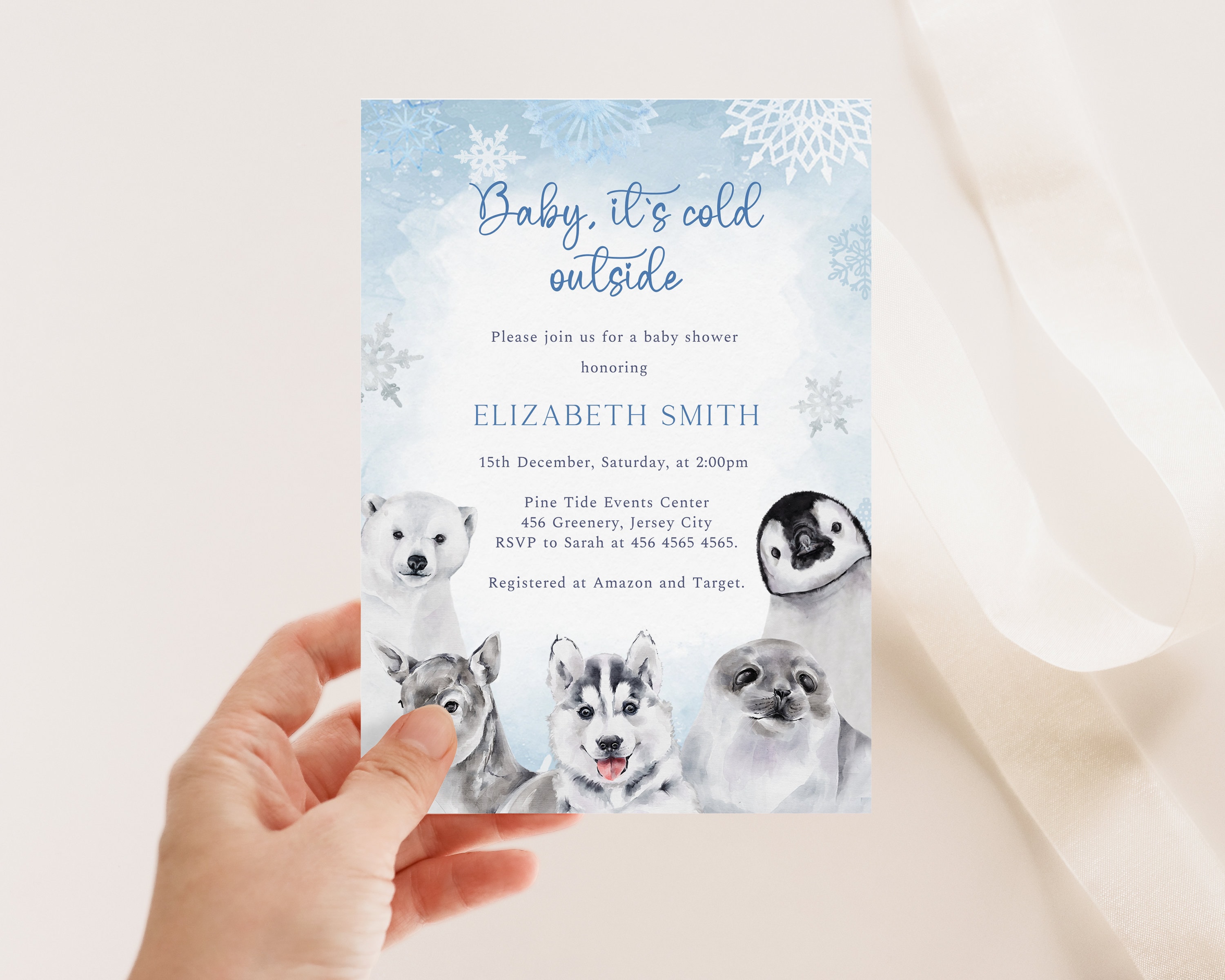 Winter Animals Baby Shower Invitation Baby It's Cold - Etsy