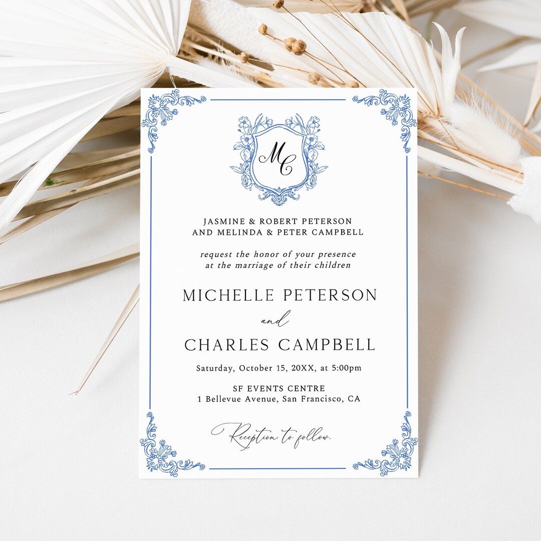 Baroque Wedding Invitation, Art Nouveau Invitation, Vintage Wedding ...