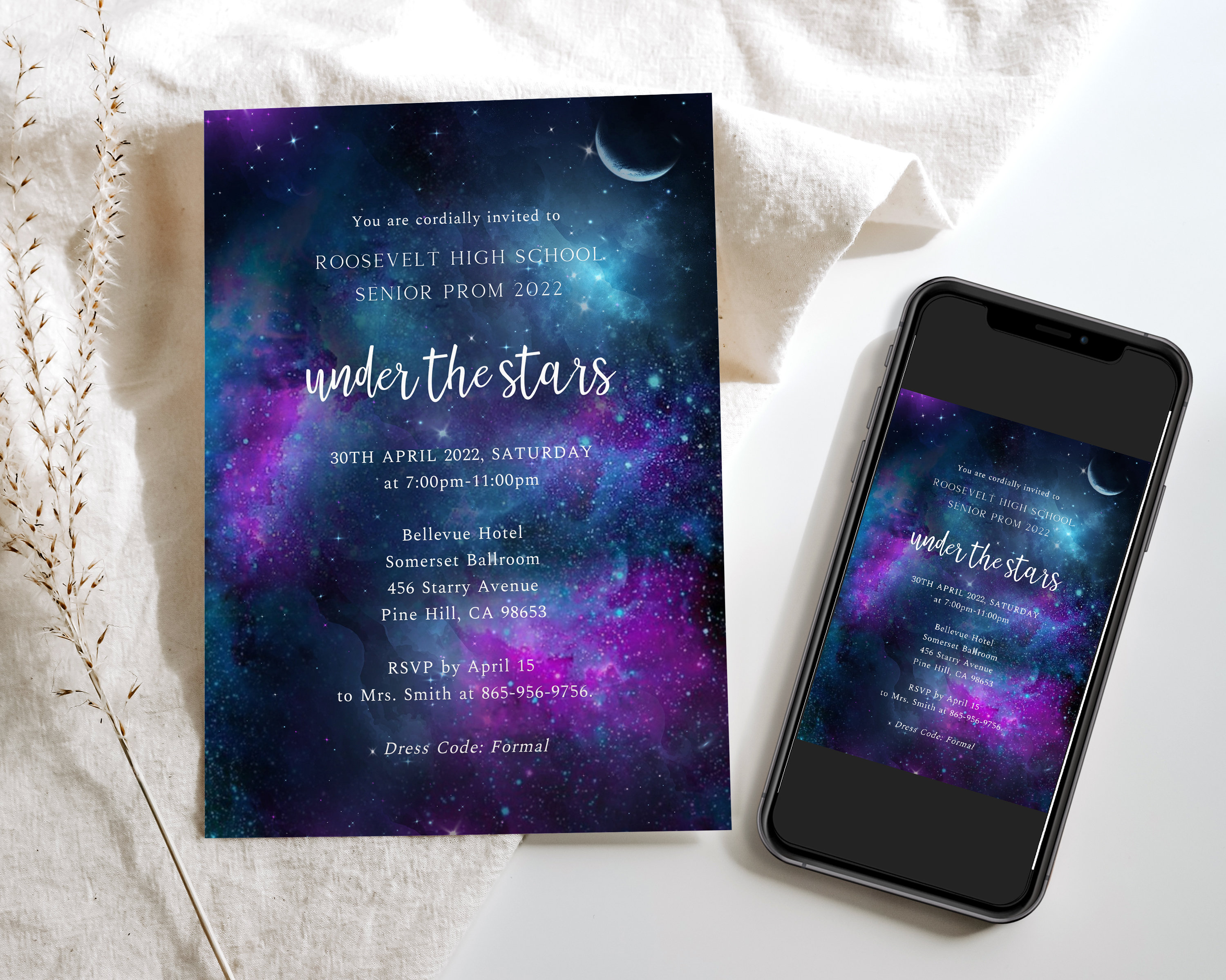 Celestial Prom Invitation Under the Starts Event Ticket - Etsy