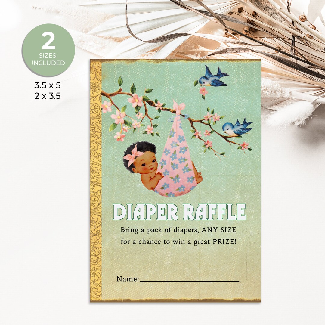 Girl Diaper Raffle Template, Retro Storybook Diaper Raffle, Chapter ...