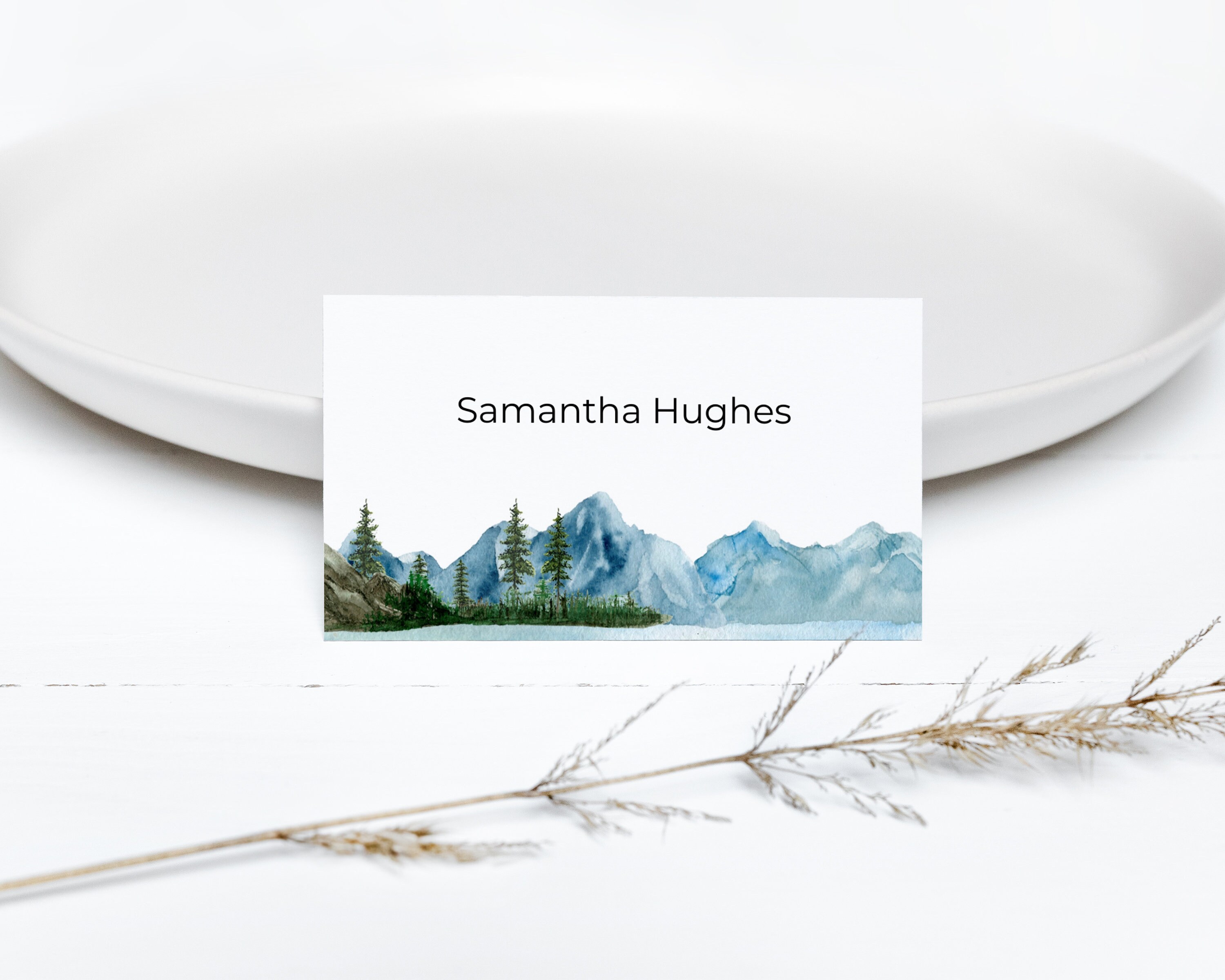 Mountain Place Card Template Printable Mountain Pine Wedding - Etsy