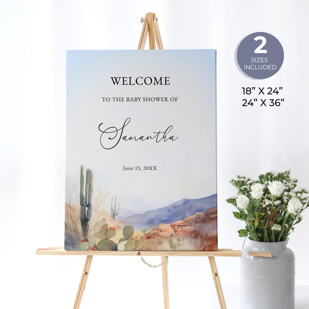 Desert Baby Shower Welcome Sign, Cactus Welcome Sign, Scottsdale ...