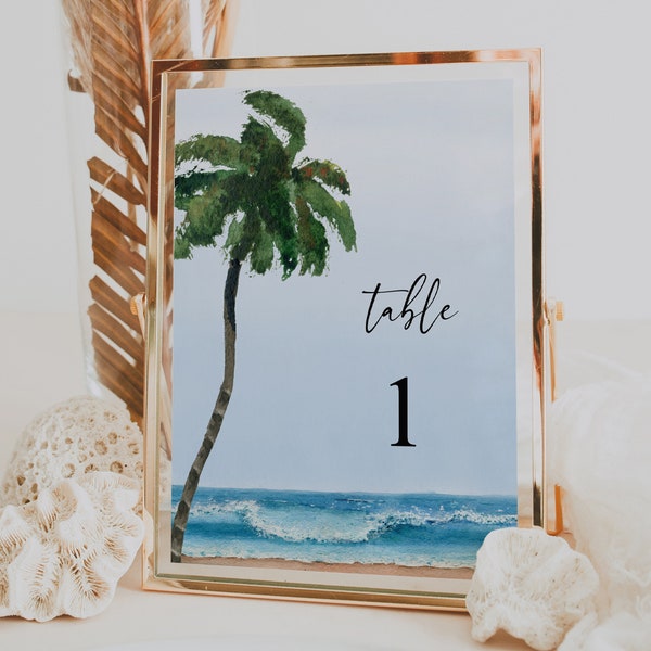 Sea Glass Table Number - Etsy