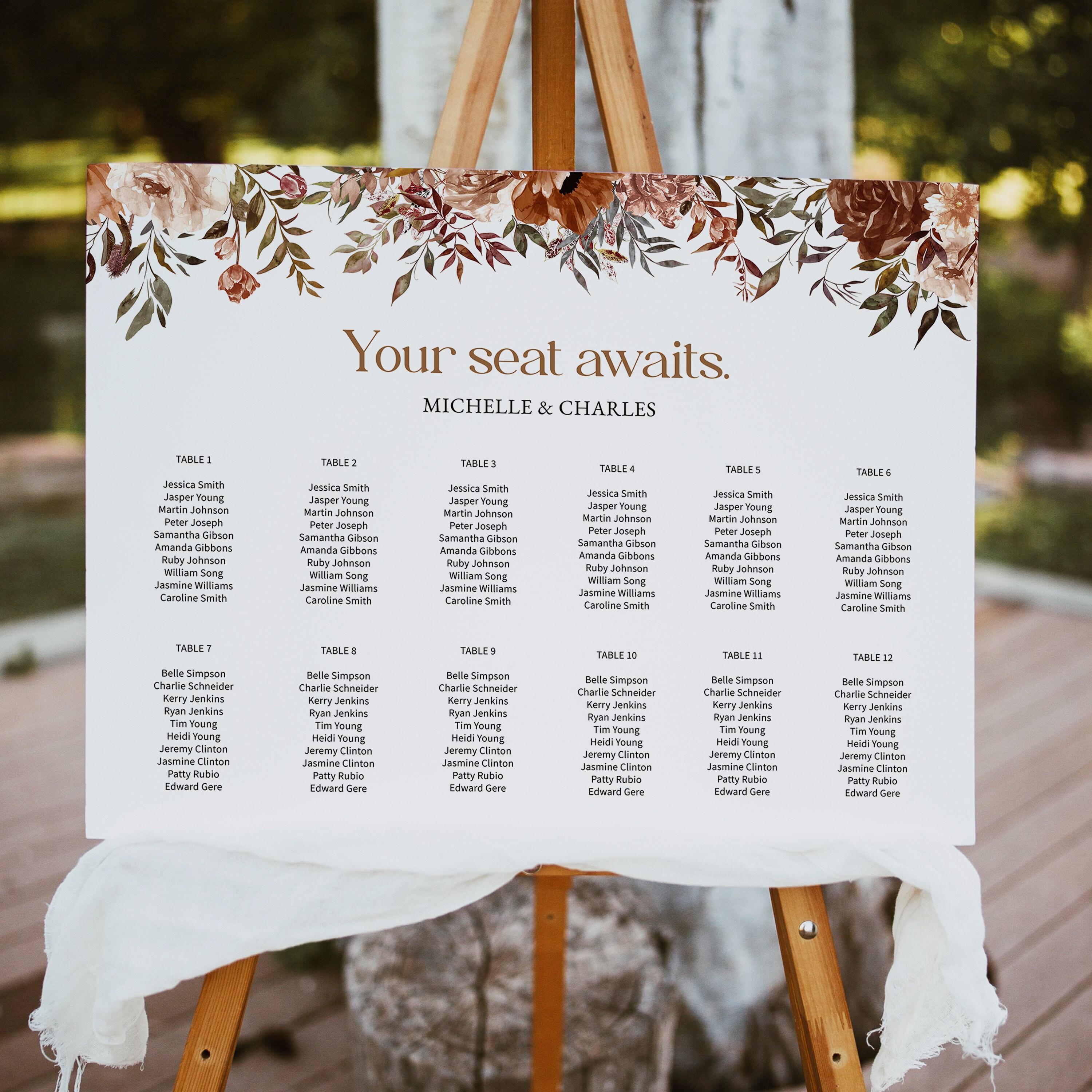 Fall Wedding Seating Sign Autumn Wedding Sign Terracotta - Etsy