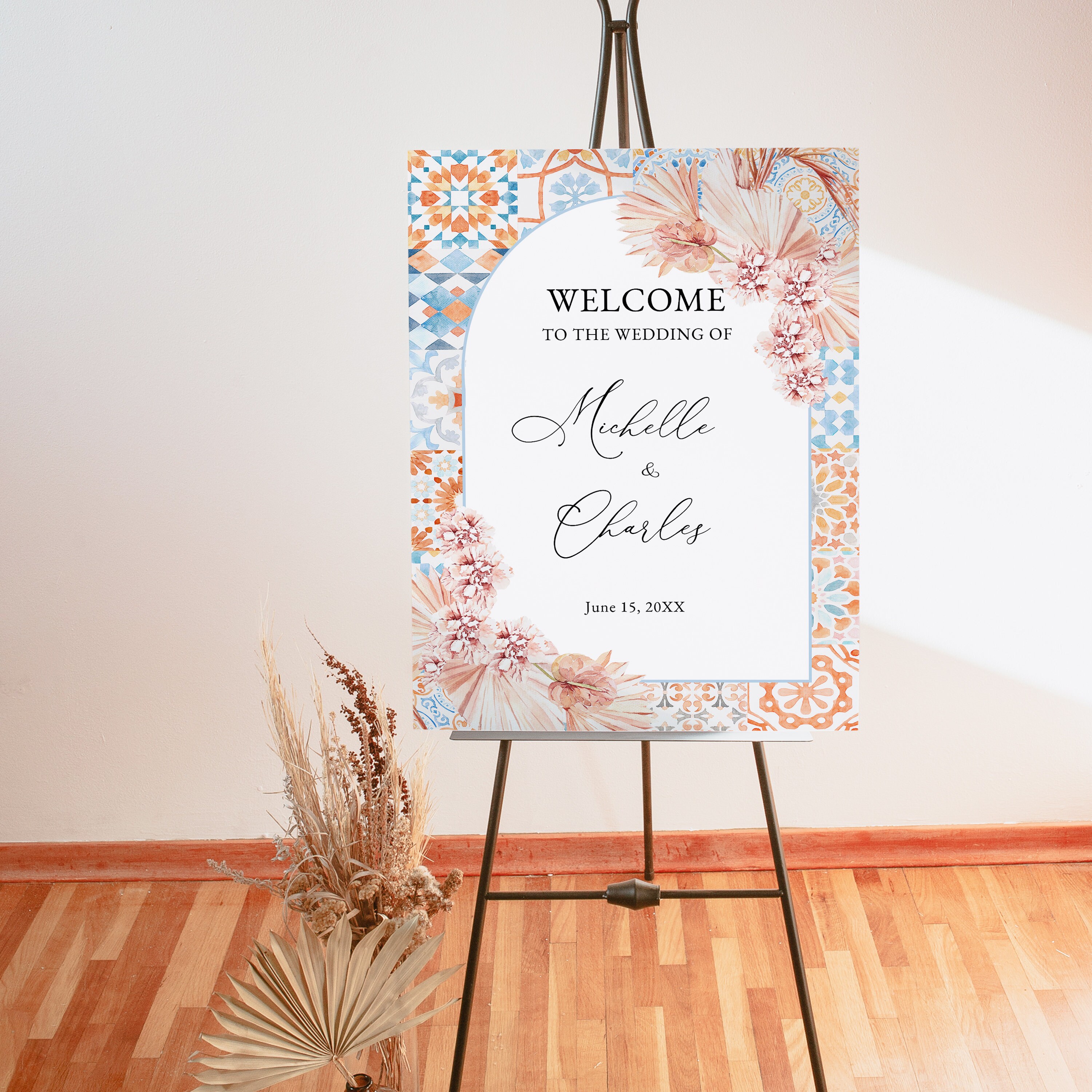 Bohemian Wedding Welcome Sign, Mediterranean Welcome Sign, Moroccan ...