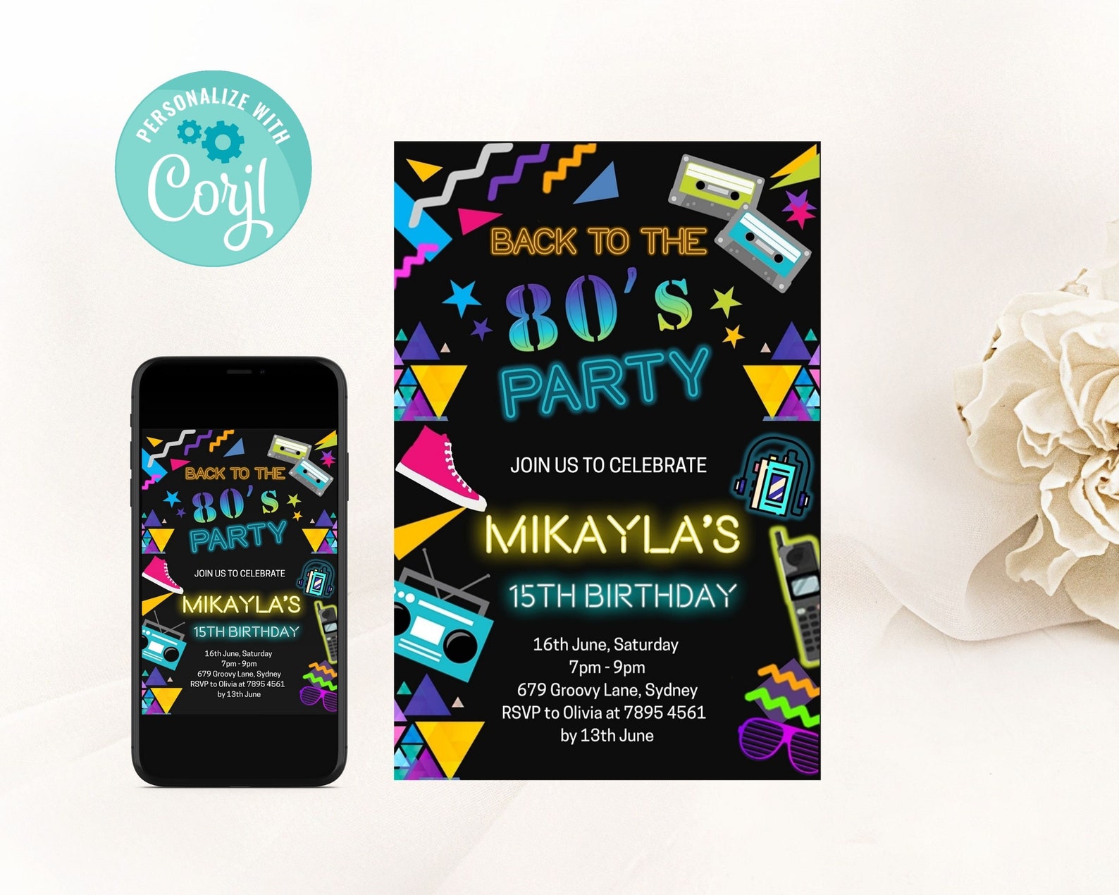 80s Party Invitation 80s Birthday Invitation 80s Theme - Etsy