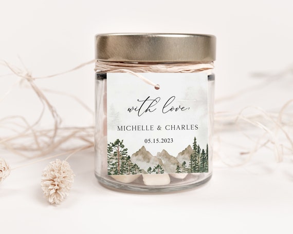 Mountain Gift Tag Template Forest Wedding Favor Tag Woodland - Etsy