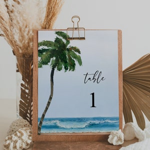 Printable Table Number Sea Wedding Card Themed Template - Etsy