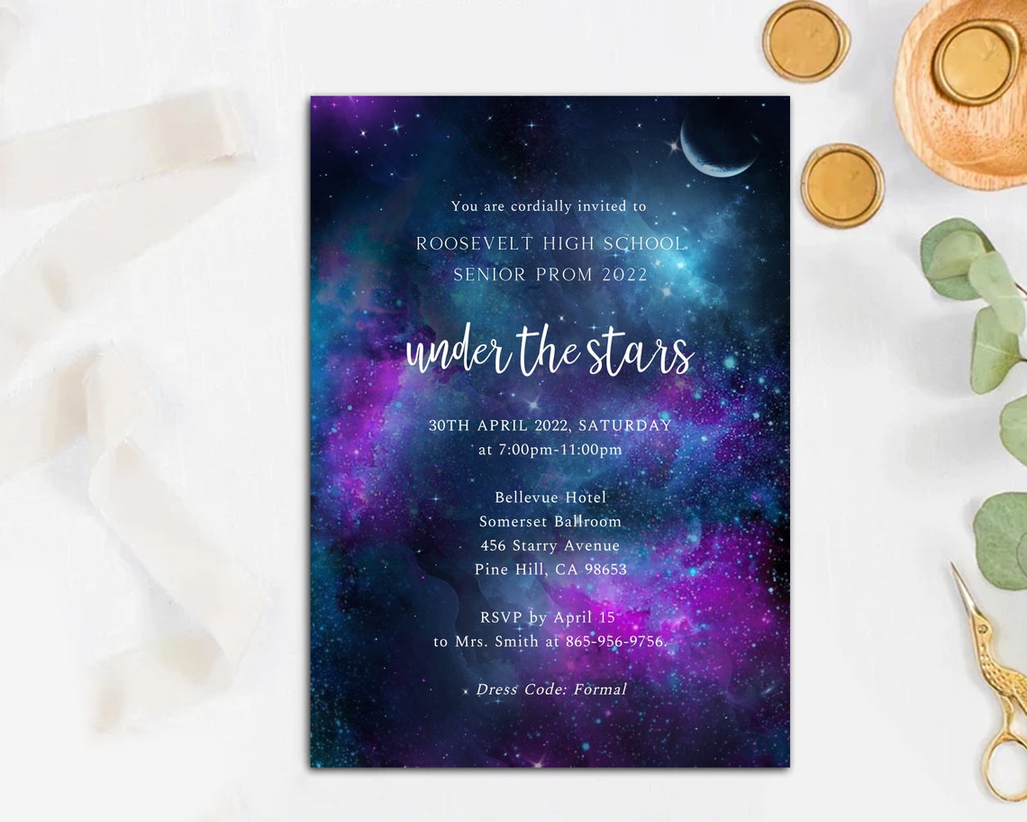 Celestial Prom Invitation Under the Starts Event Ticket - Etsy
