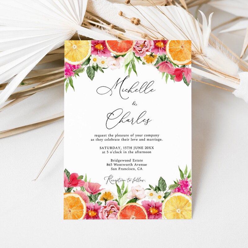 Citrus Wedding Invitation - Etsy