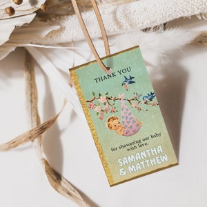 Retro Storybook Thank You Tag, Chapter Book Themed Gift Tag, Baby ...