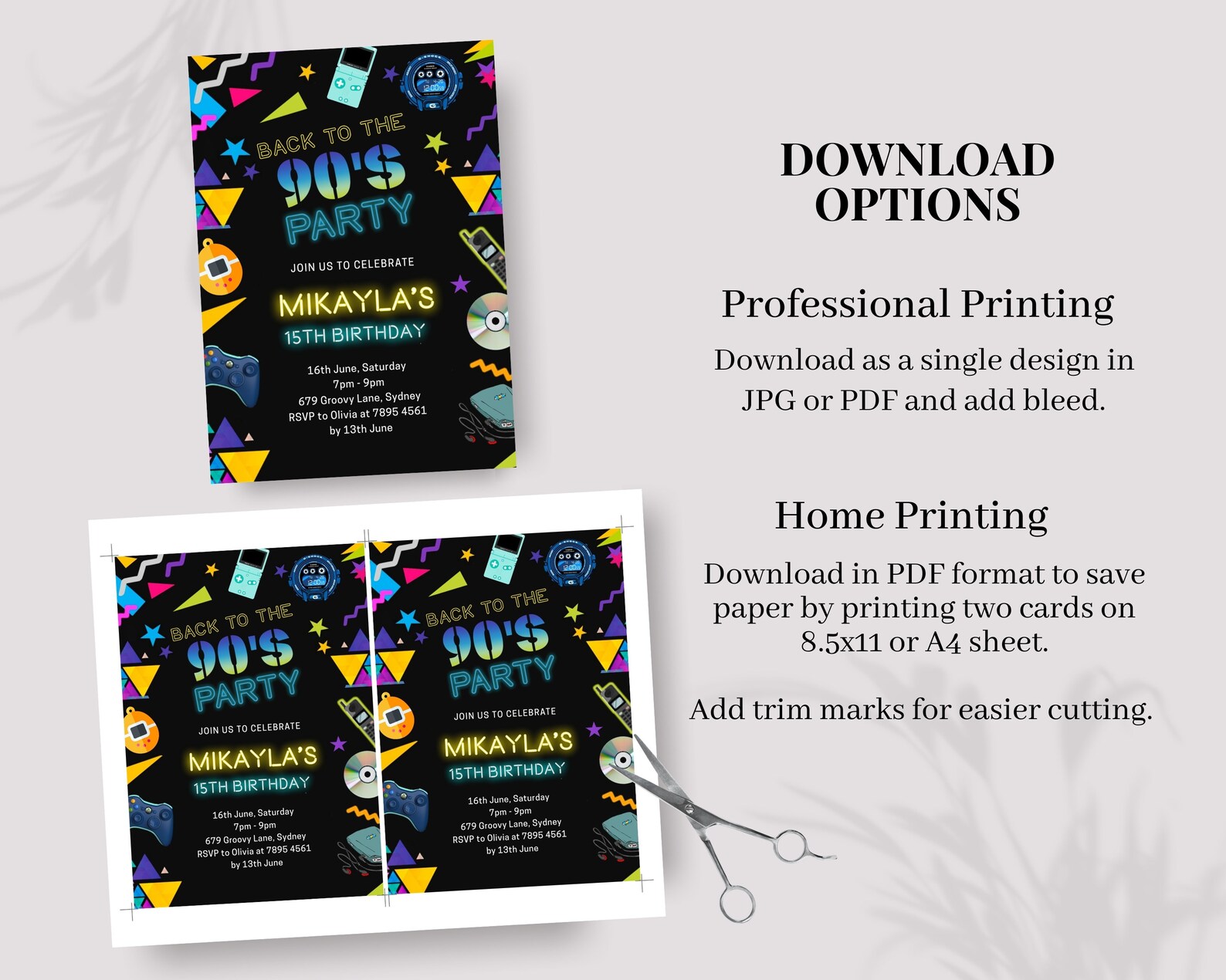 90s Party Invitation 90s Birthday Invitation 90's Themed - Etsy