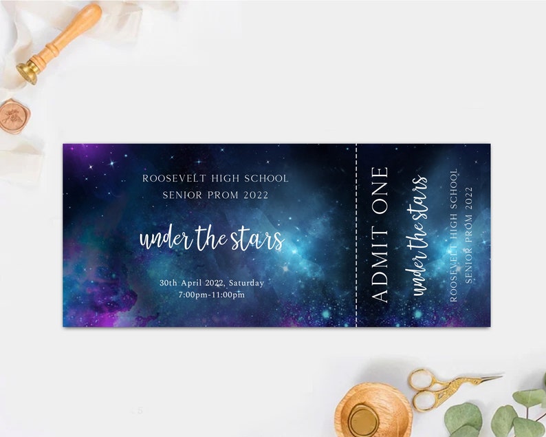 Celestial Prom Invitation Under the Starts Event Ticket - Etsy