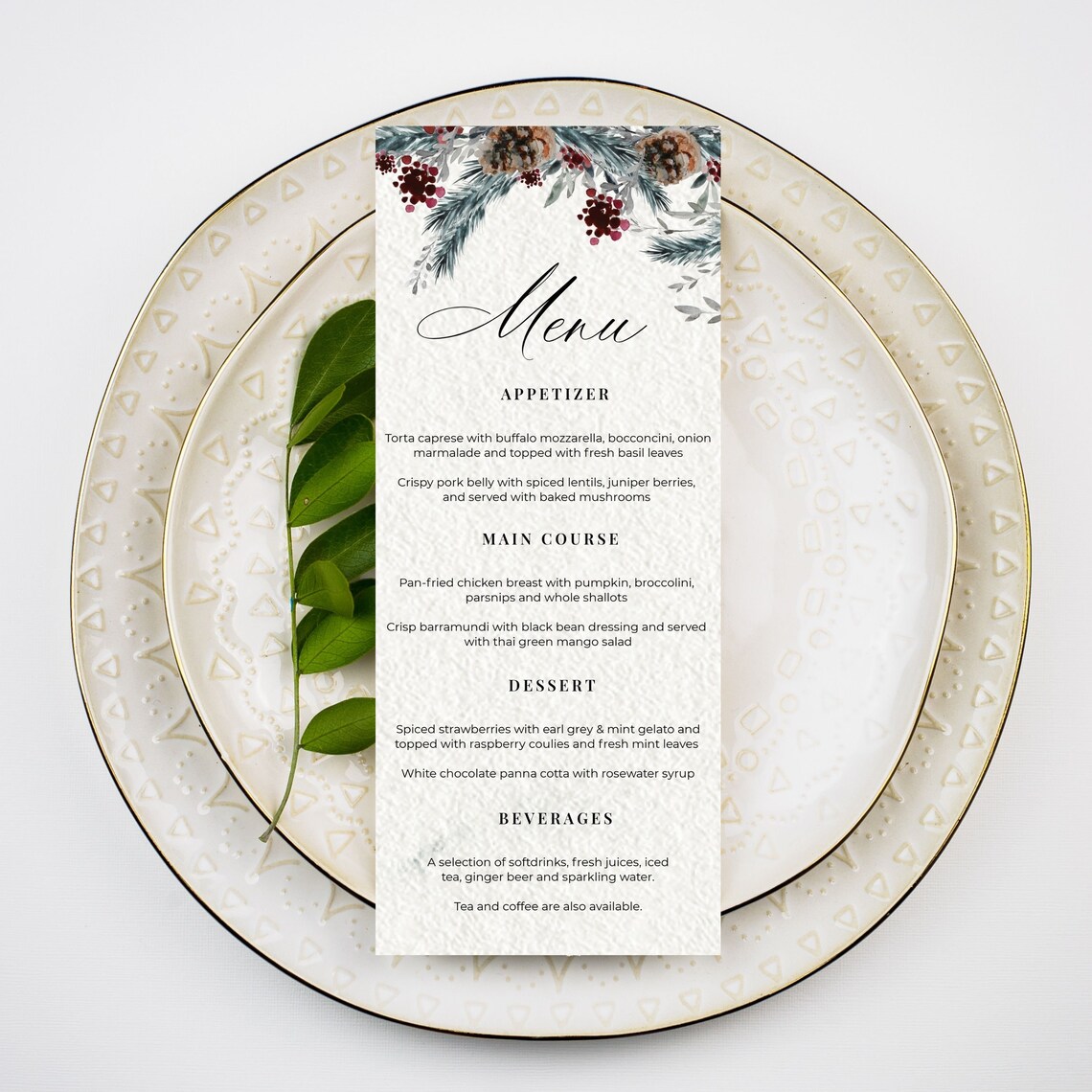 Winter Menu Winter Menu Template Christmas Menu Christmas | Etsy