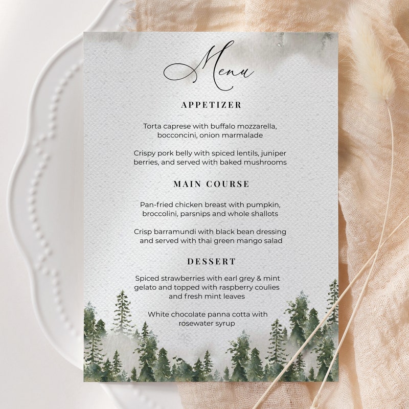 Rustic Menu - Etsy