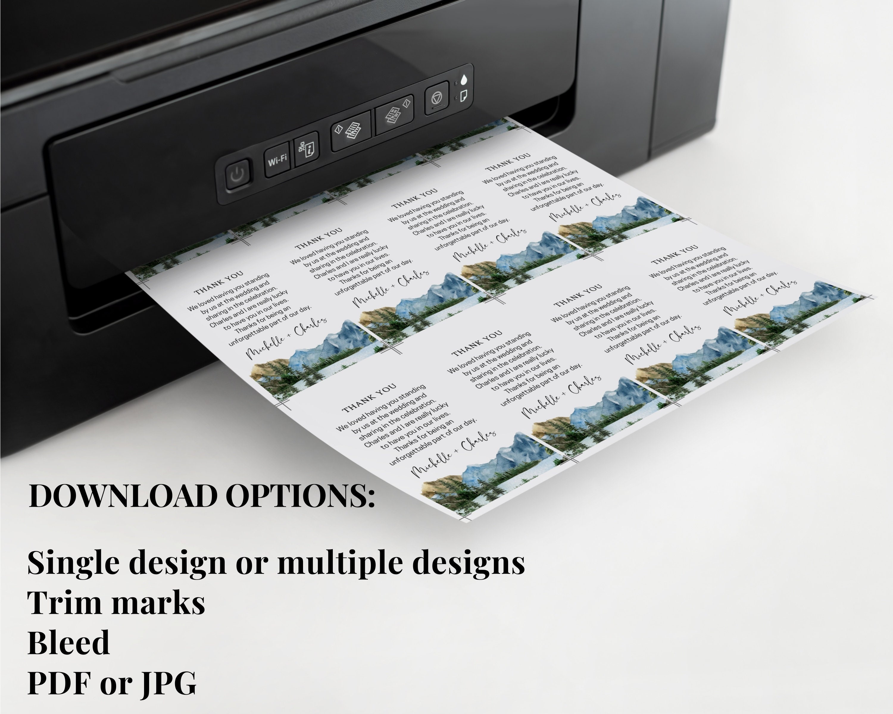 Mountain Wedding Thank You Gift Tag Lake Gift Tag Template | Etsy