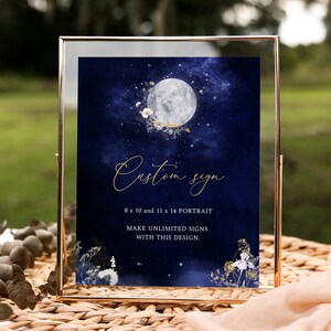 Floral Moon Wedding Custom Sign, Celestial Wedding, Wildflowers, Moon ...