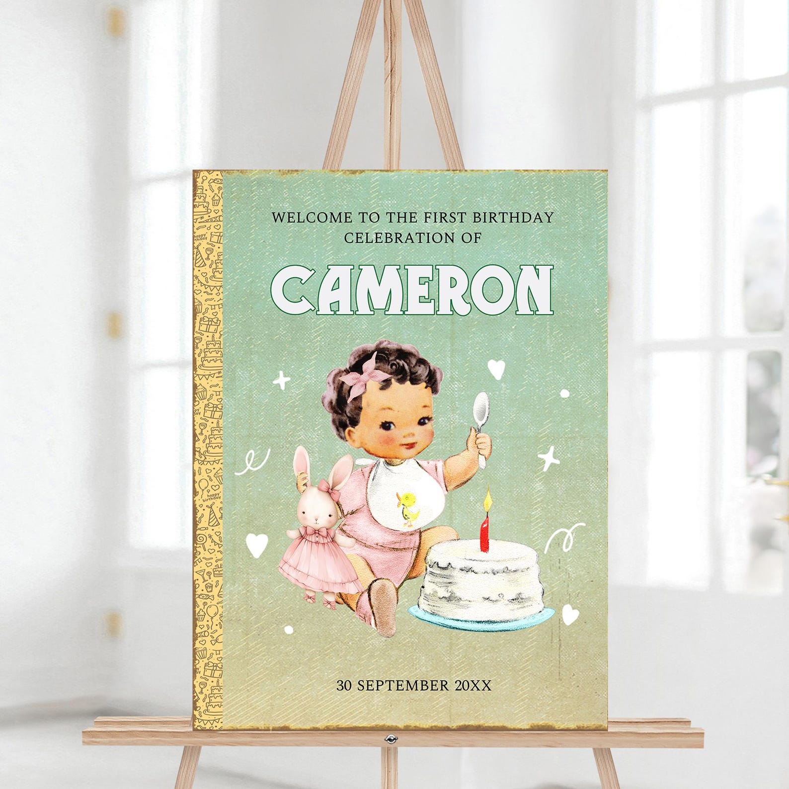 Retro Storybook First Birthday Welcome Sign, Chapter Book Themed ...