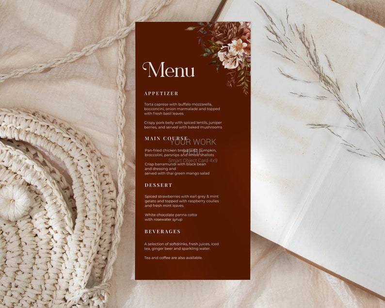 Fall Menu Template Printable Wedding Menu Thanksgiving Menu - Etsy