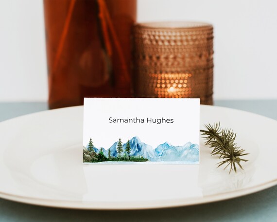 Mountain Place Card Template Printable Mountain Pine Wedding - Etsy