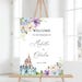Editable Castle Wedding Welcome Sign, Purple White and Dusty Blue ...
