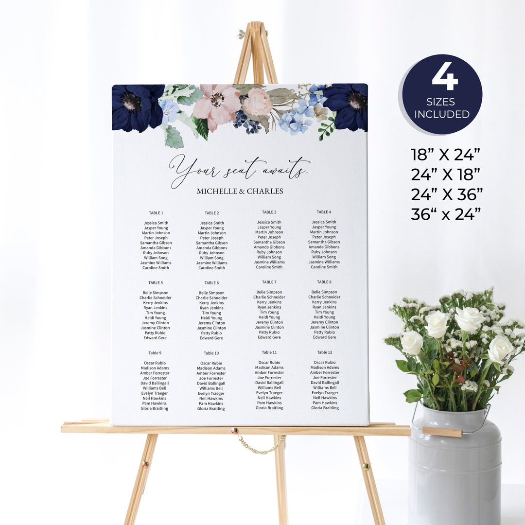 Seating Sign Template, Editable Wedding Signage, Your Seat Awaits Sign ...