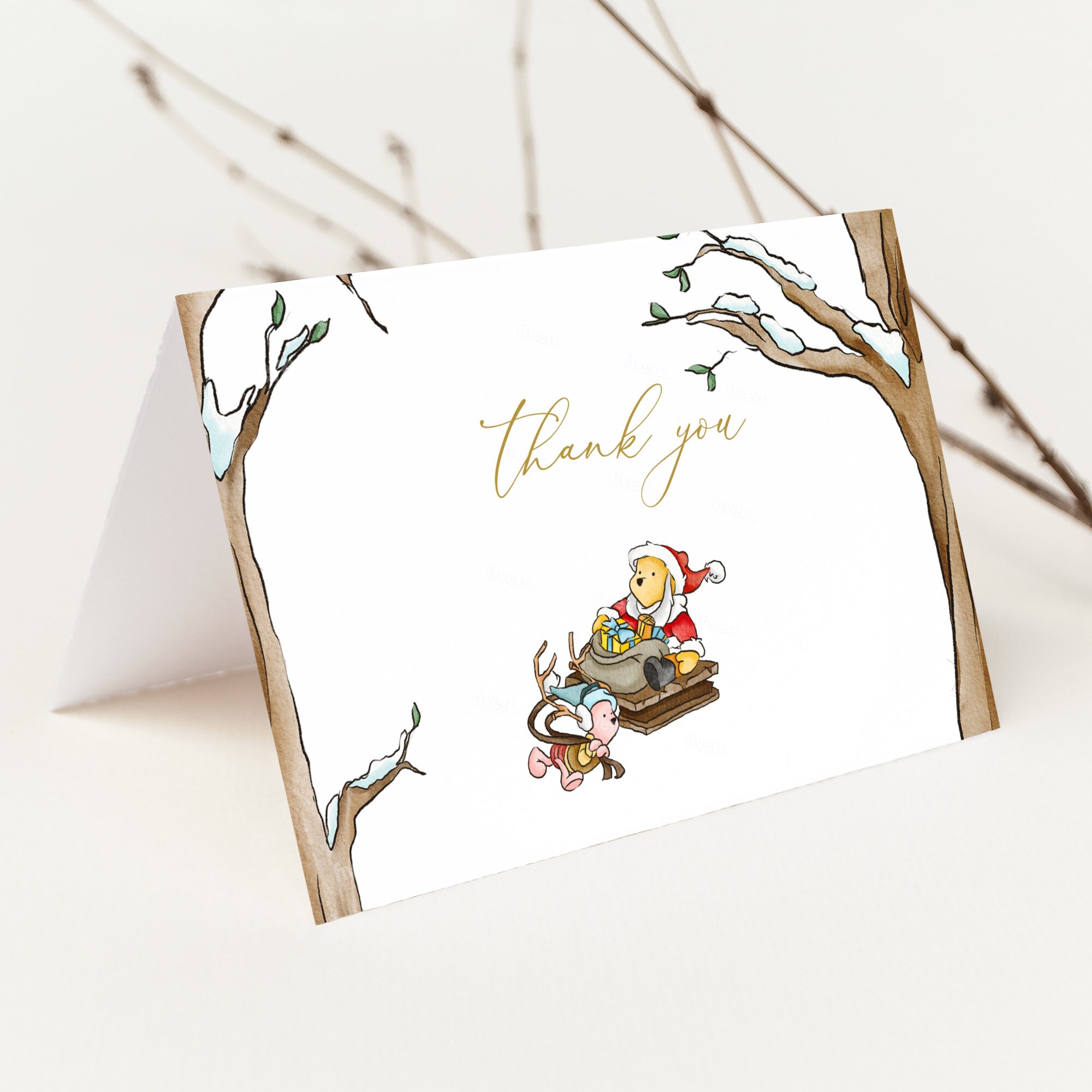 Winnie the Pooh Winter Baby Shower Invitation Set, Snow Baby Shower ...