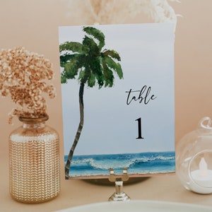 Printable Table Number Sea Wedding Card Themed Template - Etsy