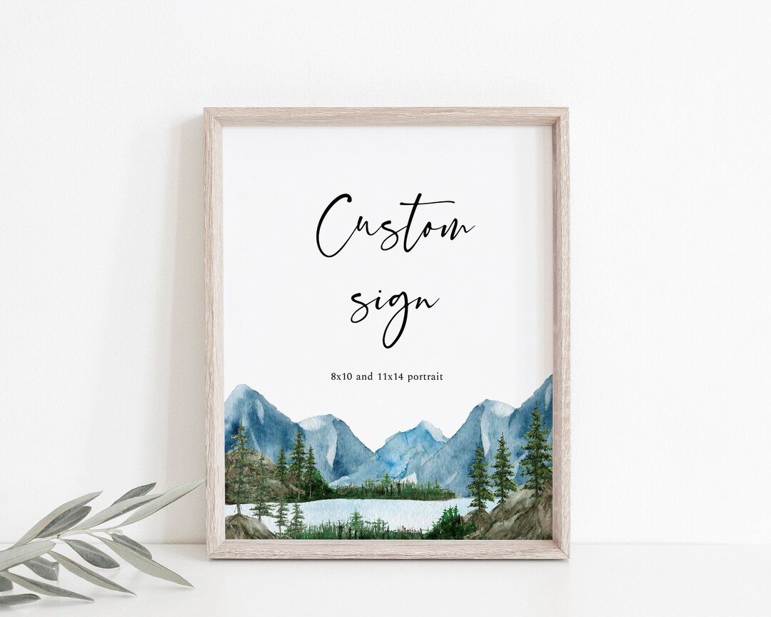 Mountain Wedding Sign, Woodland Wedding Signage, Forest Wedding ...