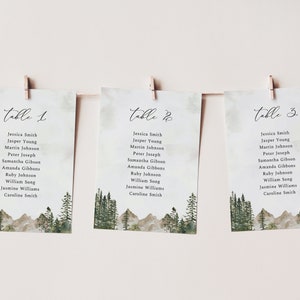 Seating Chart Poster, Forest Seating Template, Woodland Wedding Seating ...