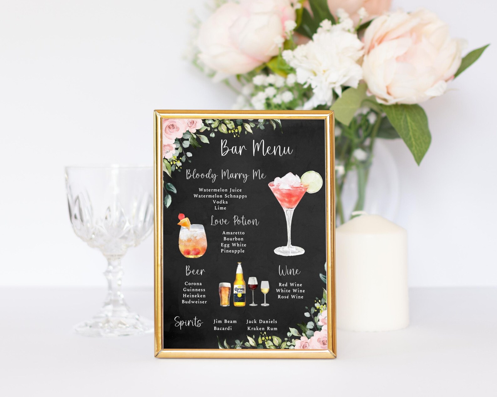 Bar Menu Sign Signature Drinks Sign Chalkboard Design Menu | Etsy