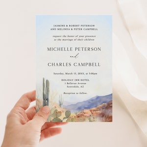 Desert Wedding Invitation Suite, Cactus Invitation, Arizona Wedding ...