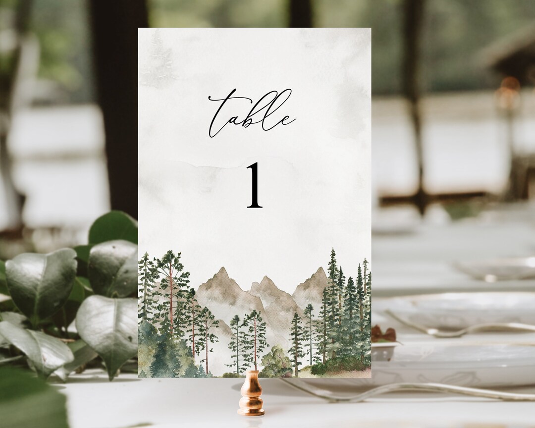 Forest Table Number Mountain Table Numbers Rustic Wedding - Etsy