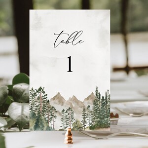 Forest Table Number Mountain Table Numbers Rustic Wedding - Etsy