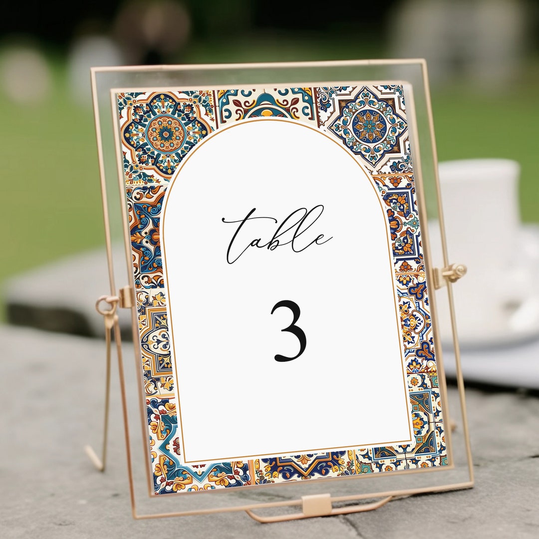 Spanish Wedding Table Number Printable Template, Tuscan Italian Table ...