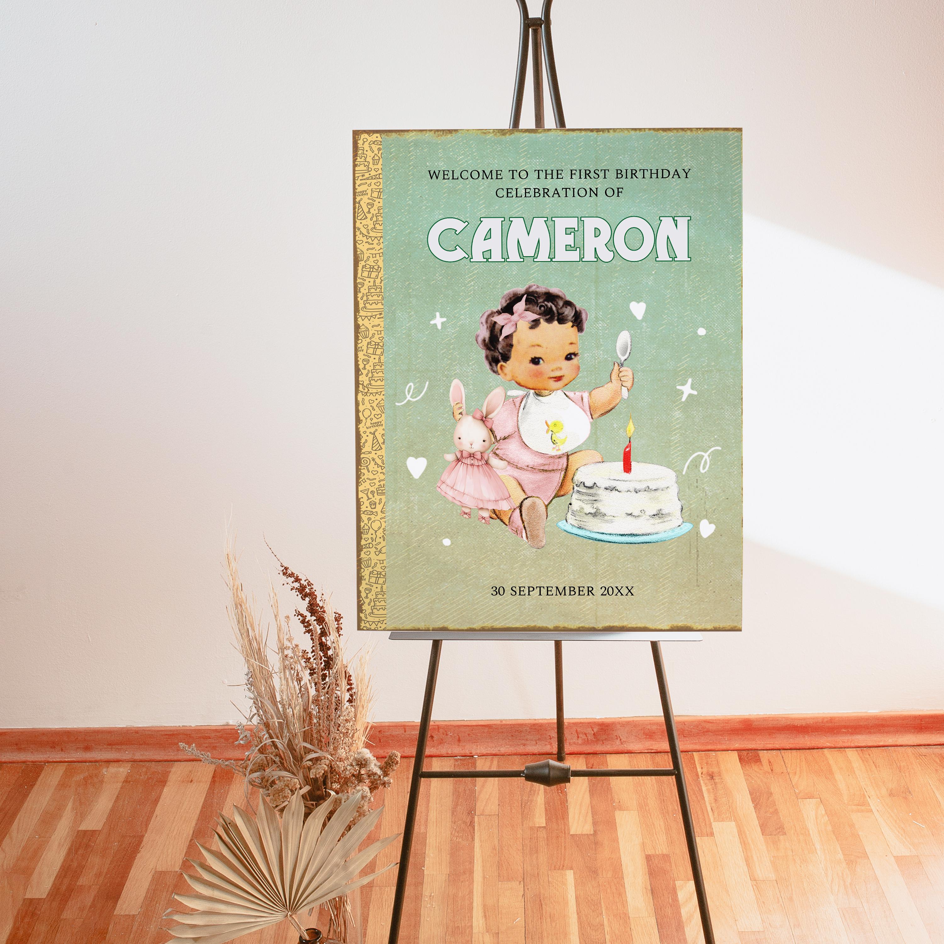Retro Storybook First Birthday Welcome Sign, Chapter Book Themed ...