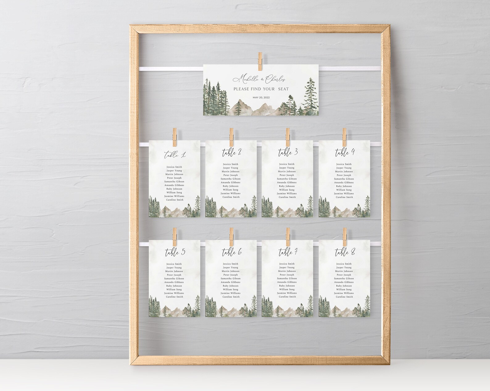 Seating Chart Poster Forest Seating Template Woodland - Etsy