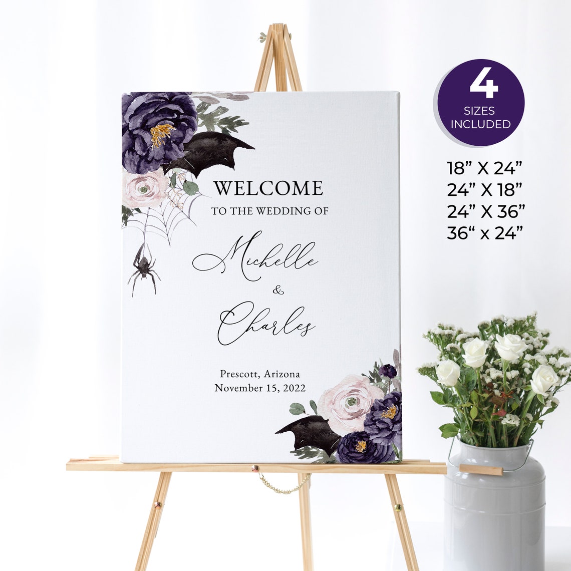 Halloween Welcome Sign Gothic Welcome Sign Vintage Wedding - Etsy