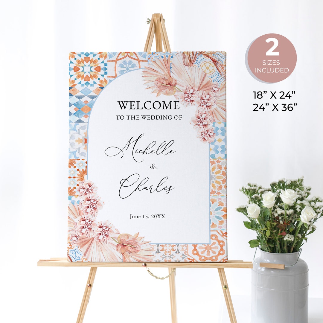 Bohemian Wedding Welcome Sign, Mediterranean Welcome Sign, Moroccan ...
