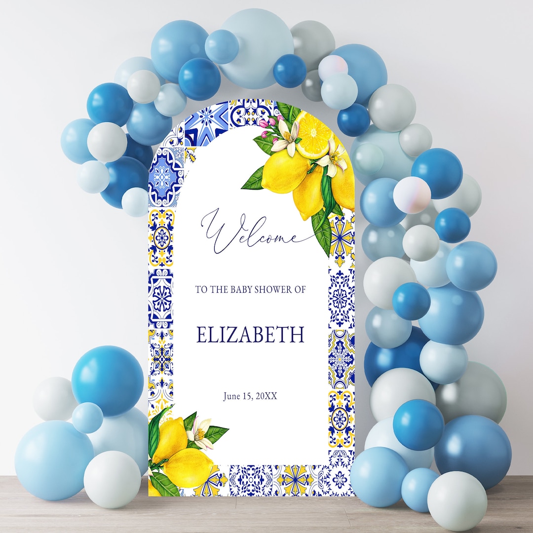 Mediterranean Baby Shower Photo Prop Printable Template, Arch Party ...