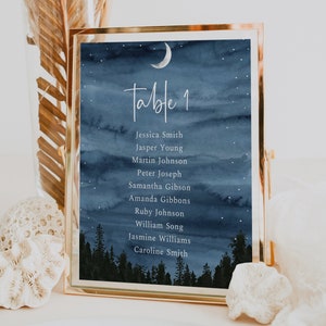 Starry Night Seating Chart Template, Under the Stars Seating Sign ...