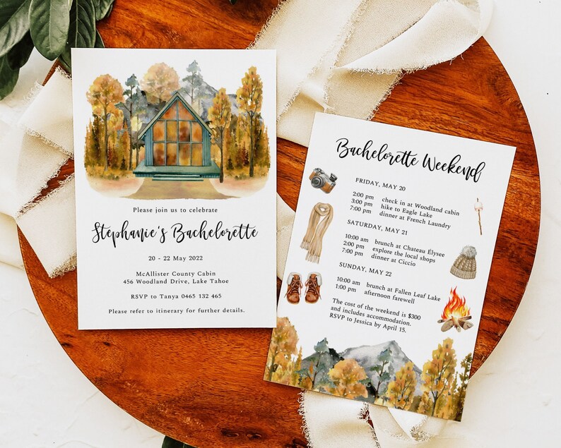 Cabin Trip Invitation Cabin Weekend Invite Cabin - Etsy