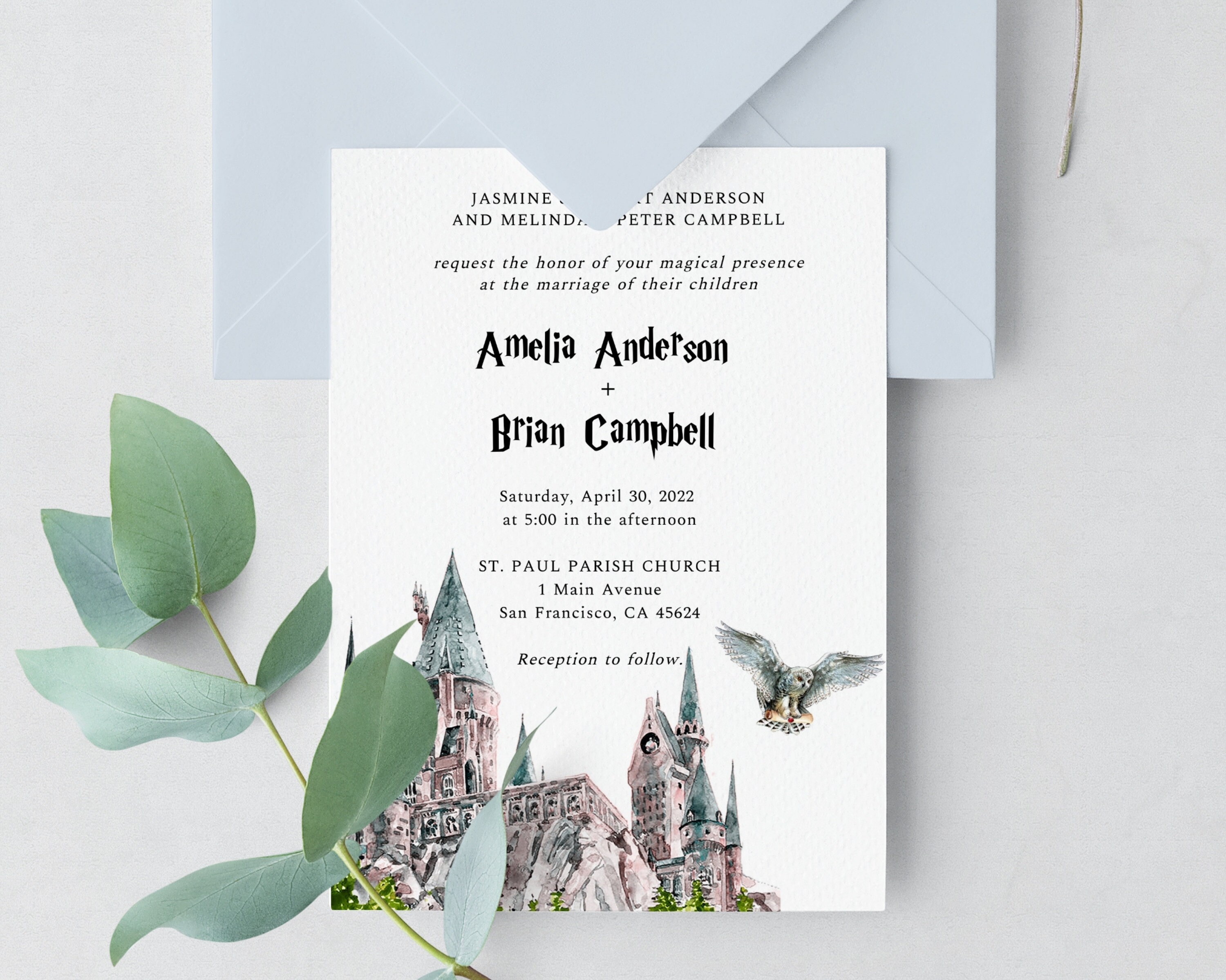 Wizard Wedding Invitation Set Magical Wedding Invite | Etsy